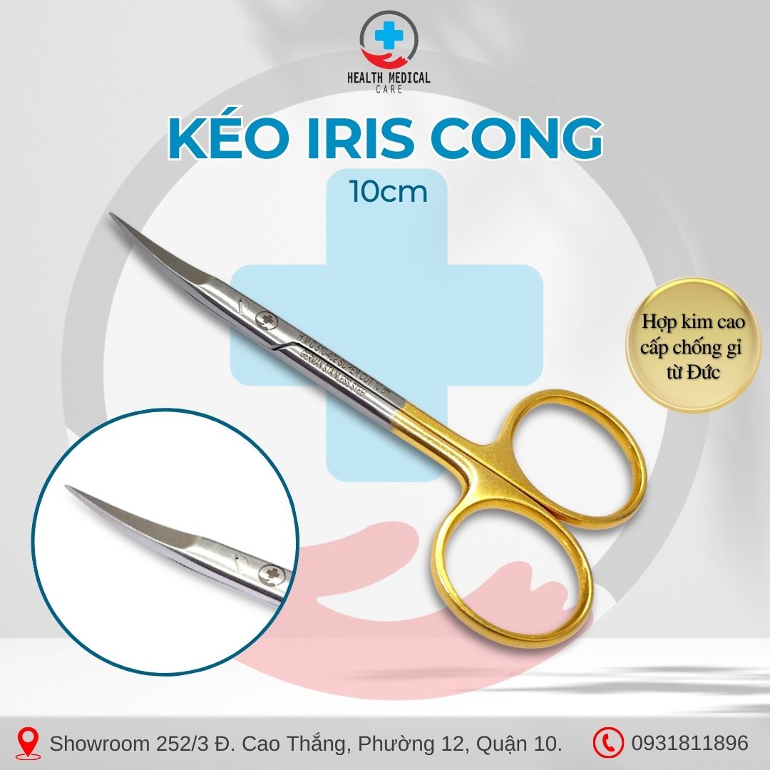 Kéo Iris Cong 10cm - Health Medical Care