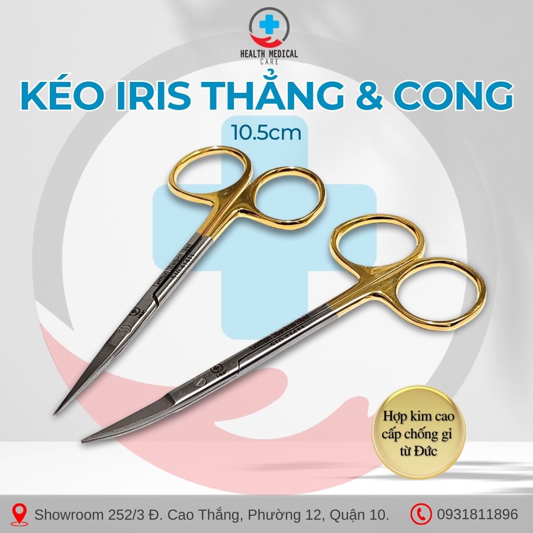 Kéo Iris Thẳng & Cong 10.5cm - Health Medical Care